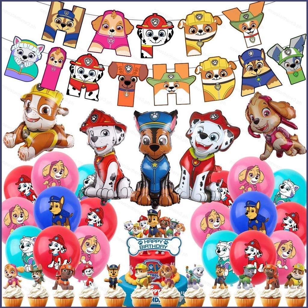 YE PAW Patrol Themed Decoration Celebrate birthdayParty Banner Balloon ...