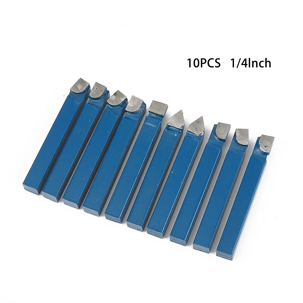 [IBU]10pcs 1/4" Metal Lathe Tool Carbide Tip Tipped Cutter Tool C6 Bit ...