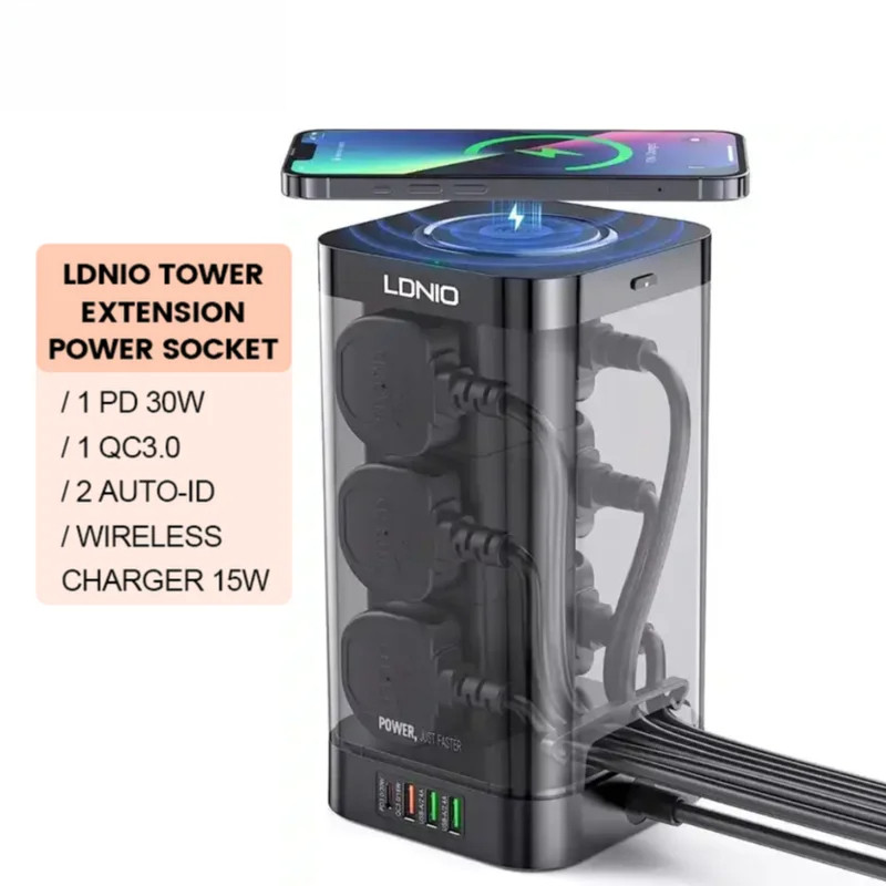 LDNIO UKCA Vertical Power Plug Tower Shape Extension Socket UK Outlet ...