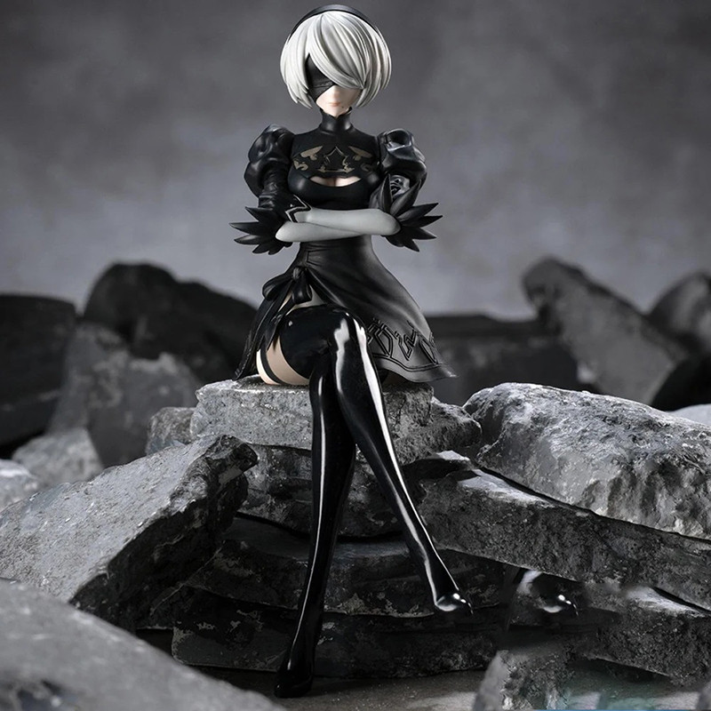 NieR Automata Ver1 1a 2B Anime Noodle Stopper Action Figure Toys 15cm ...