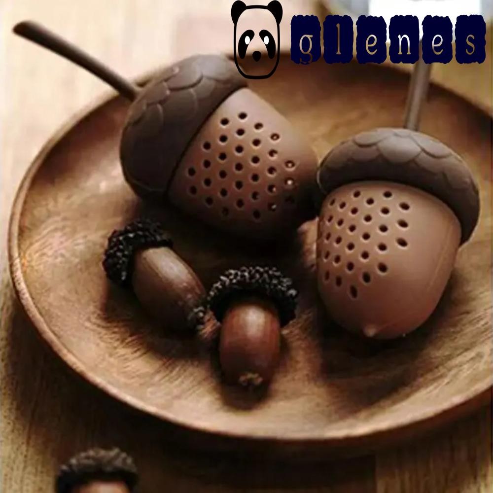 GLENES Acorn Tea Strainer, Silicone Soft Oak Nut Tea Infuser, Creative ...