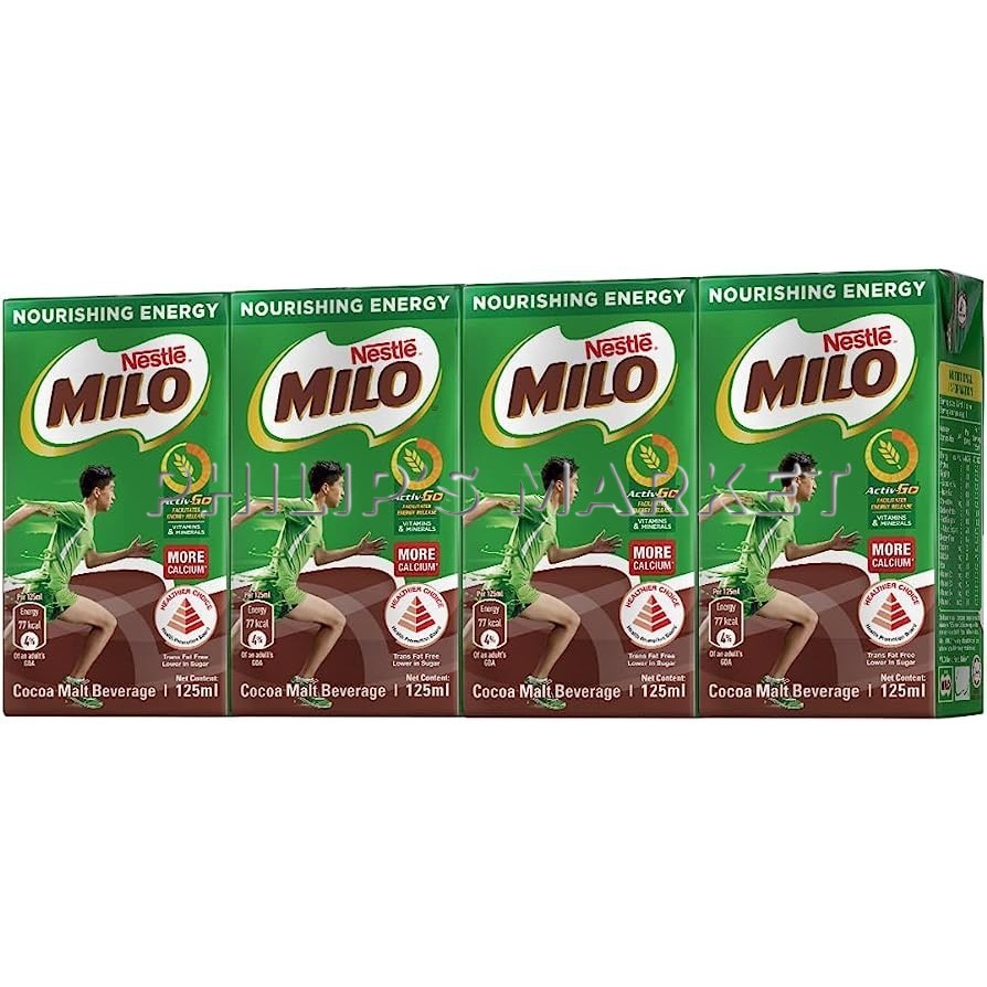 MILO UHT Chocolate Malt Packet Drink ( 4x125ml ) | Shopee Singapore
