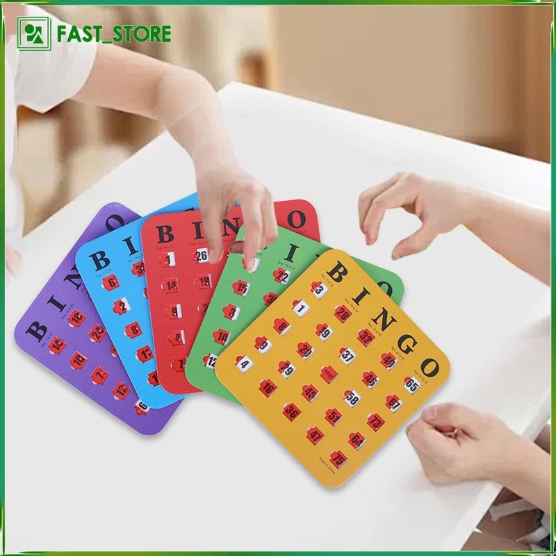 [Wishshopelxn] 5 Pieces Bingo Cards with Sliding Window Party Games ...