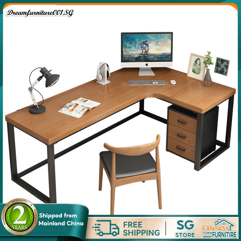 Computer Table Corner Desk Office Table Commercial Grade L-Shape Table ...