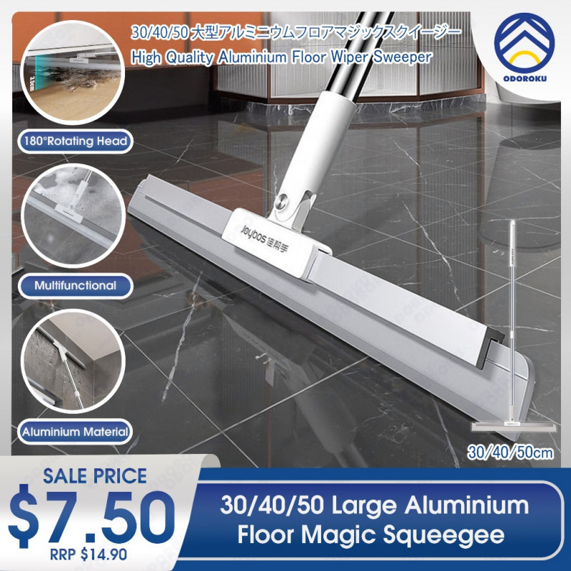 ODOROKU 30/40/50 cm Large Aluminum Floor Magic Squeegee Broom Window Cleaner Floor Wiper Magic ...