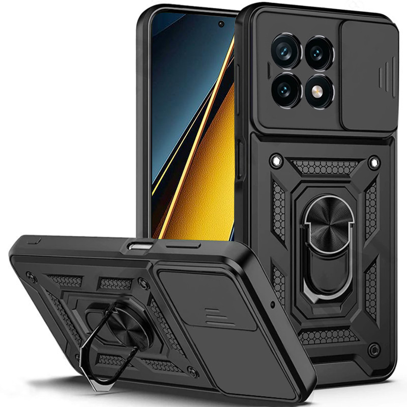Shockproof Heavy Hard Case with Metal Stand for Poco X6 Pro X5 Pro F6 ...