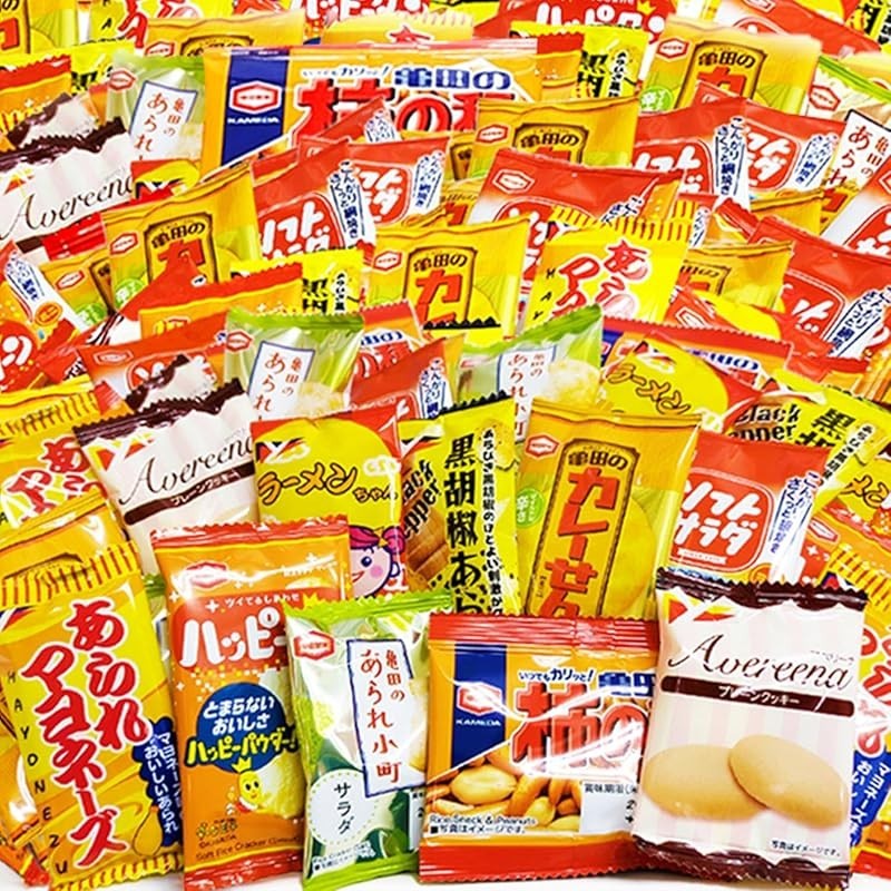 Assorted Mini Senbei Snack Pack Set - 9 Varieties 100 pcs Assorted Mini ...