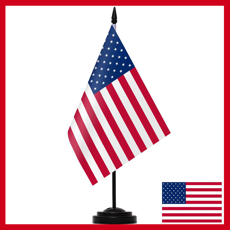 USA Deluxe Desk Flag Set American US Desktop Flag | Shopee Singapore