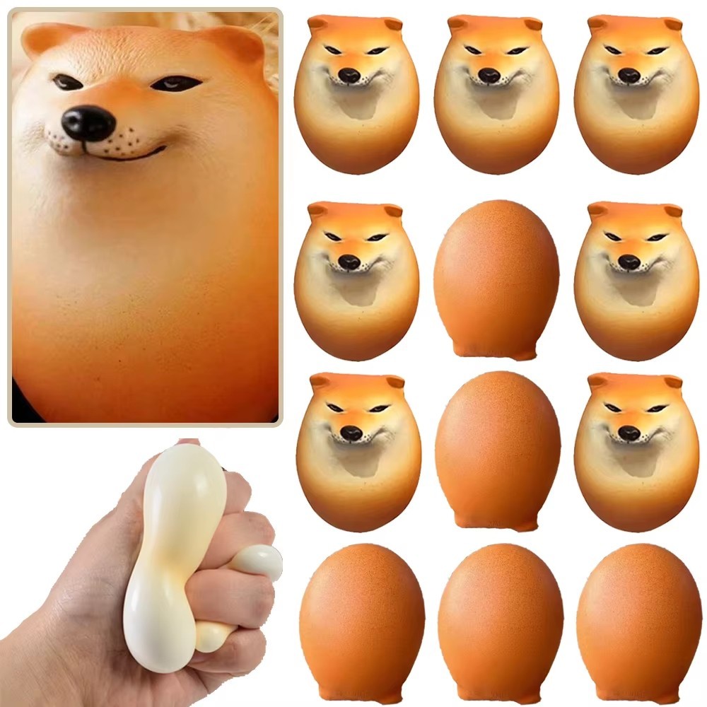 Cartoon Shiba Inu Dog Egg Squishy Toy - TPR Slow Rebound Toy - Mini ...