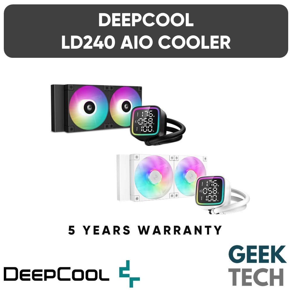 DEEPCOOL LD240 Liquid Cooler 240mm 5th Gen Pump 3400 RPM AIO Real-time ...