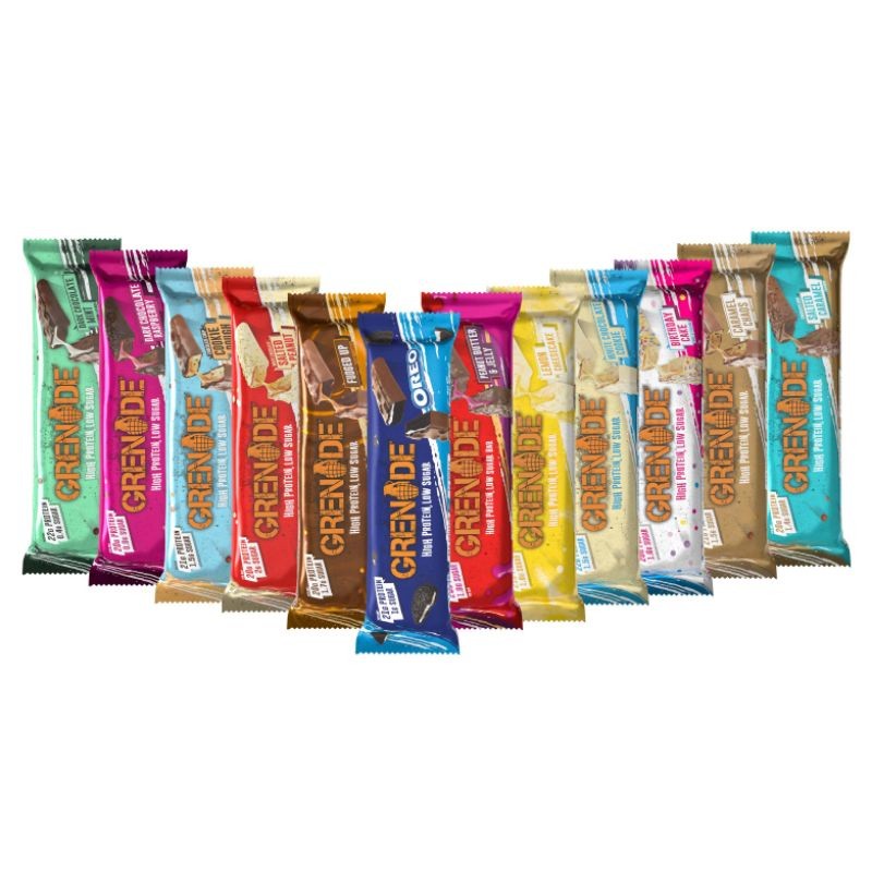 Grenade energy protein bar assorted flavour protein bars weight lifting ...
