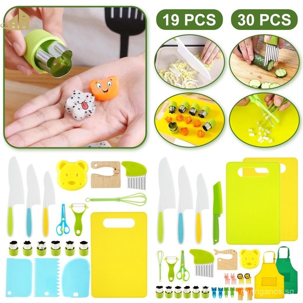 【In stock】Kids Cooking Set Safe Kids Cutter Set Montessori Kids Kitchen ...
