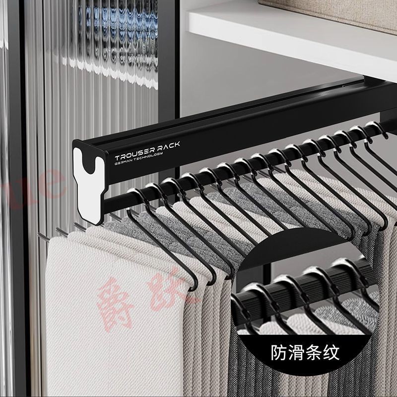 Aluminum Alloy Sliding Pants Rack Pullout Telescopic Wardrobe Builtin ...
