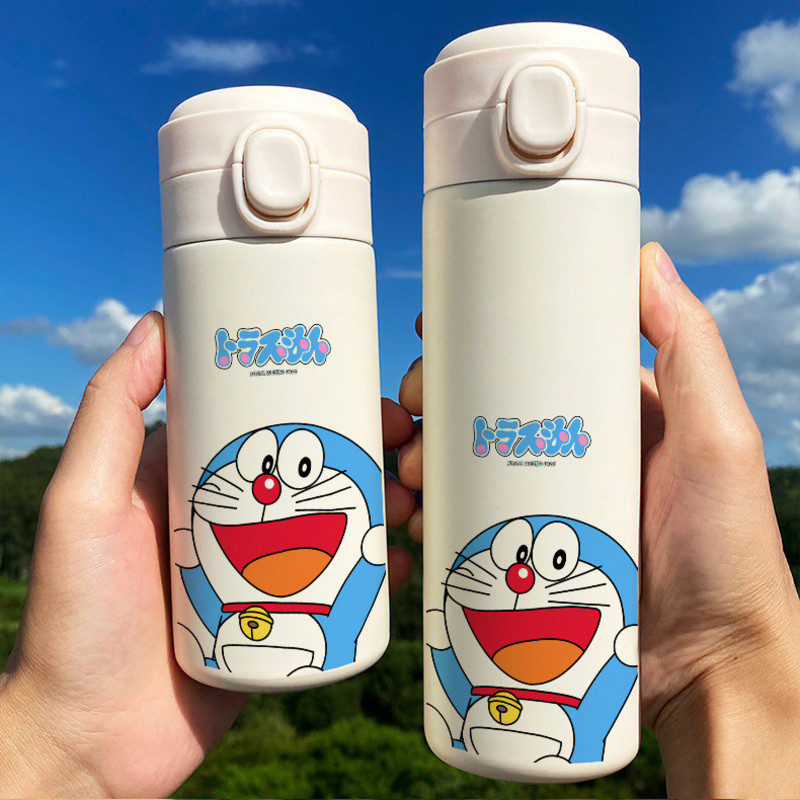 Doraemon Thermos Cup Blue Fat Man Merchandise Cute Girl Heart Doraemon ...