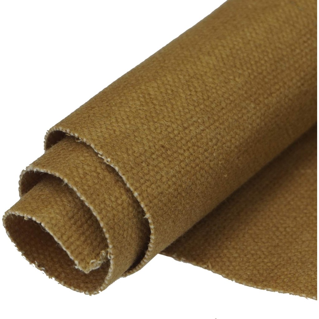 16 OZ Waxed Canvas Duck Fabric by The Yard Craft Upholstery Tan Fabric ...