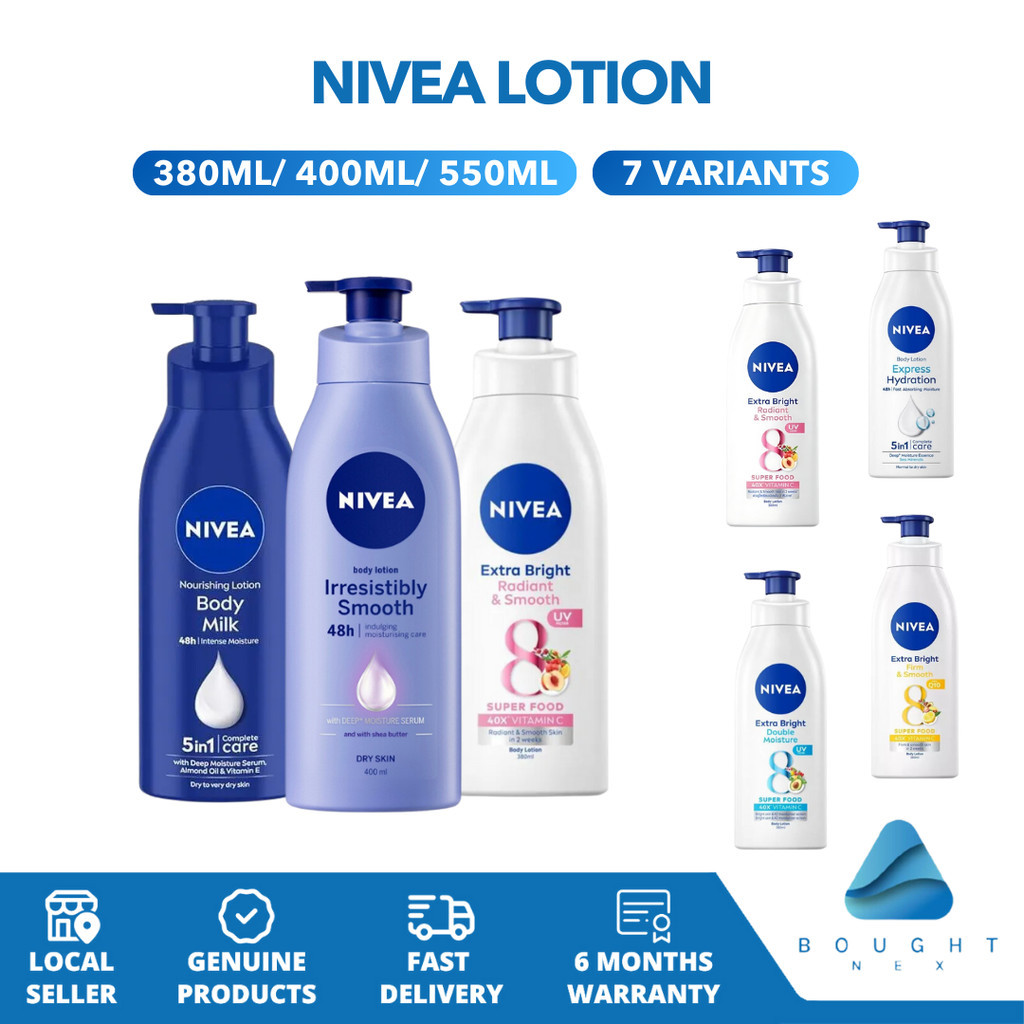 Nivea Lotion 380ml 400ml 550ml Intensive Moist Express Hydration Extra ...