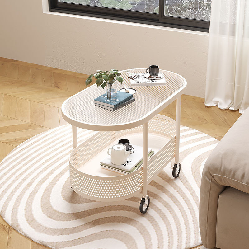 Cream Style Portable Coffee Table Small Apartment Living Room Home Sofa ...