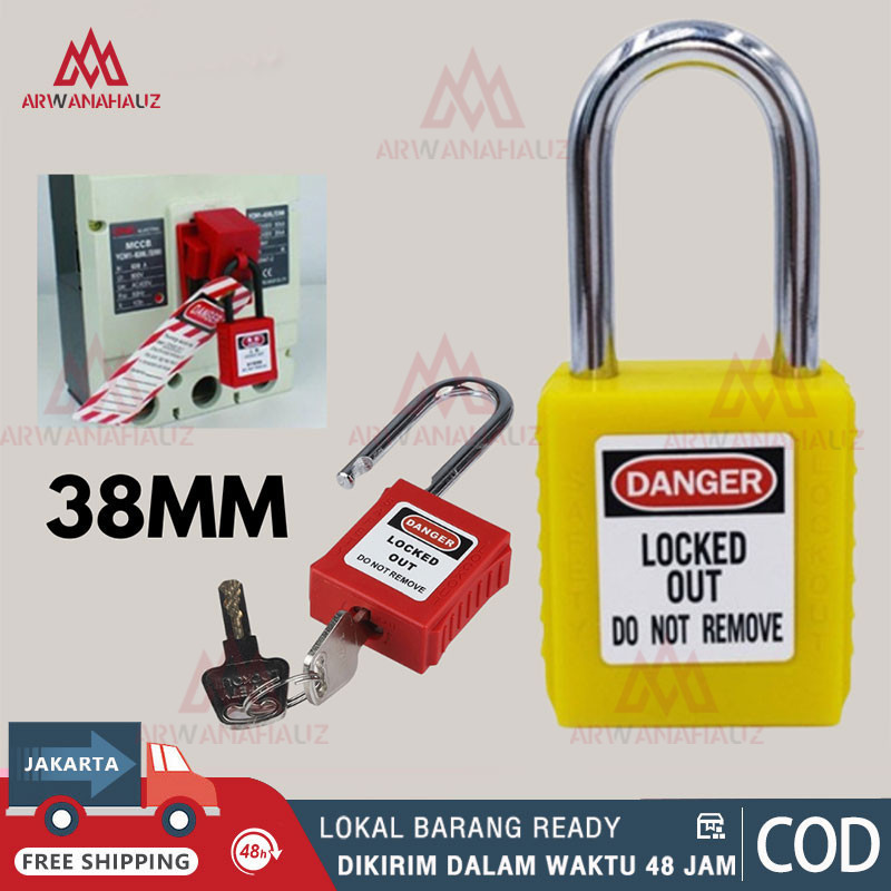 MERAH Padlock Safety Equipment Loto Padlock 38mm Red and Kuing Padlock ...