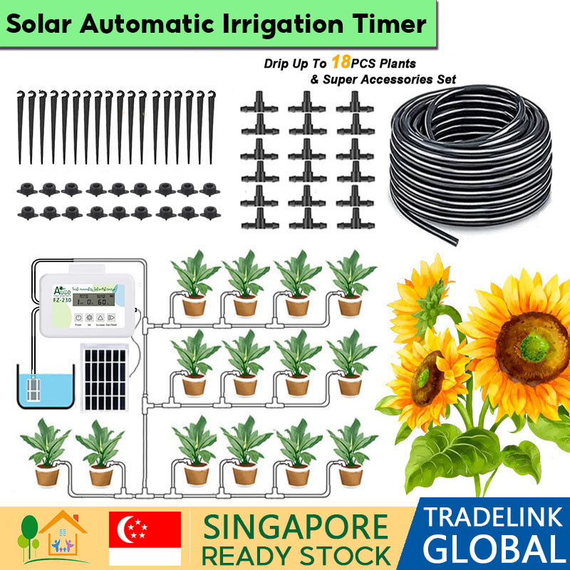 Solar Power Automatic Irrigation Timer Drip Irrigation System Auto ...