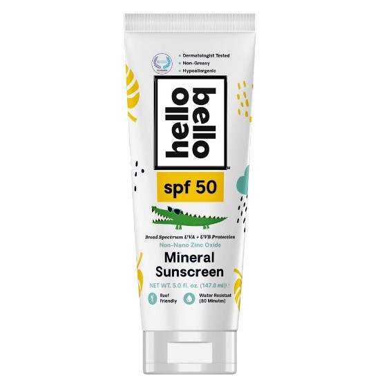 Hello Bello SPF 50 Mineral Sunscreen Non-Nano Zinc Oxide 5 Fl Oz (147 ...