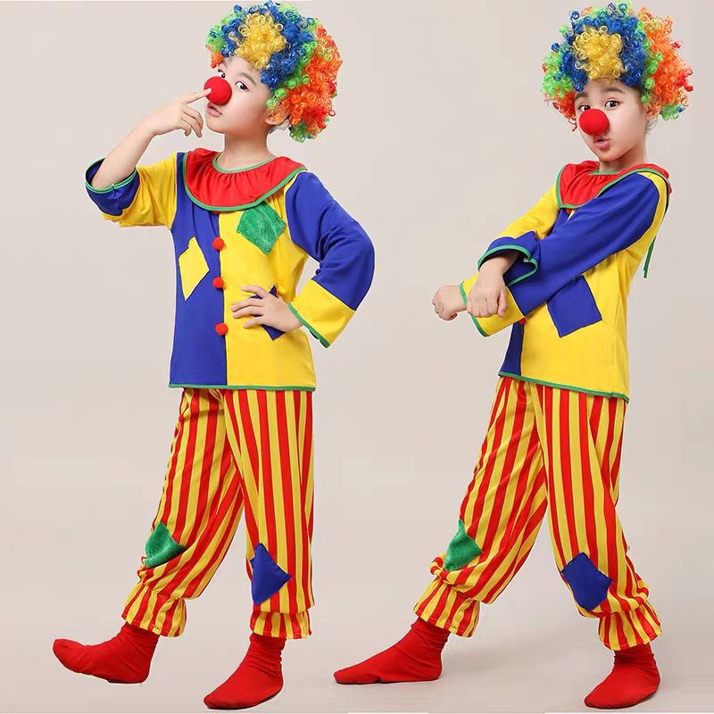 Costume Performance Costume Halloween Children Clown cos Funny Clothes ...