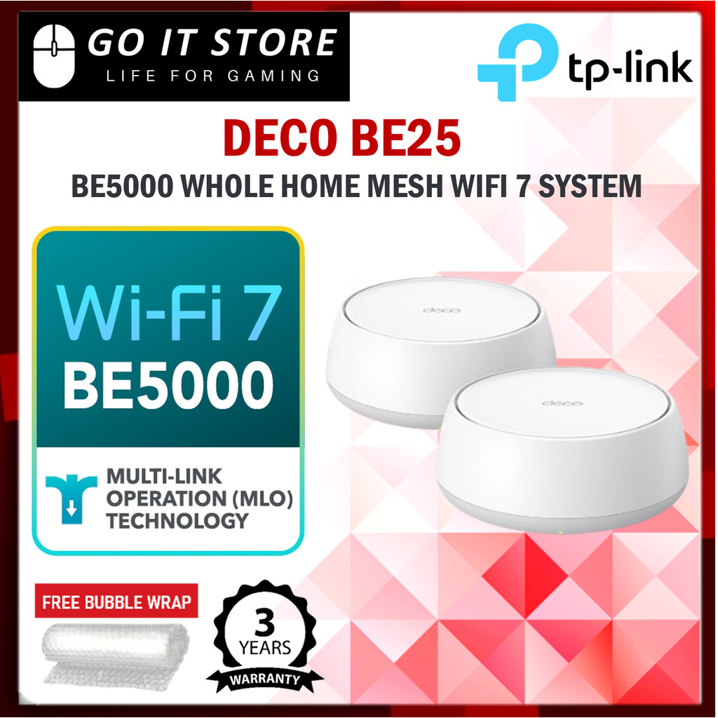 TP-LINK DECO BE25 BE5000 Whole Home Mesh WiFi 7 System (2-PACK / 3-PACK) | Shopee Singapore