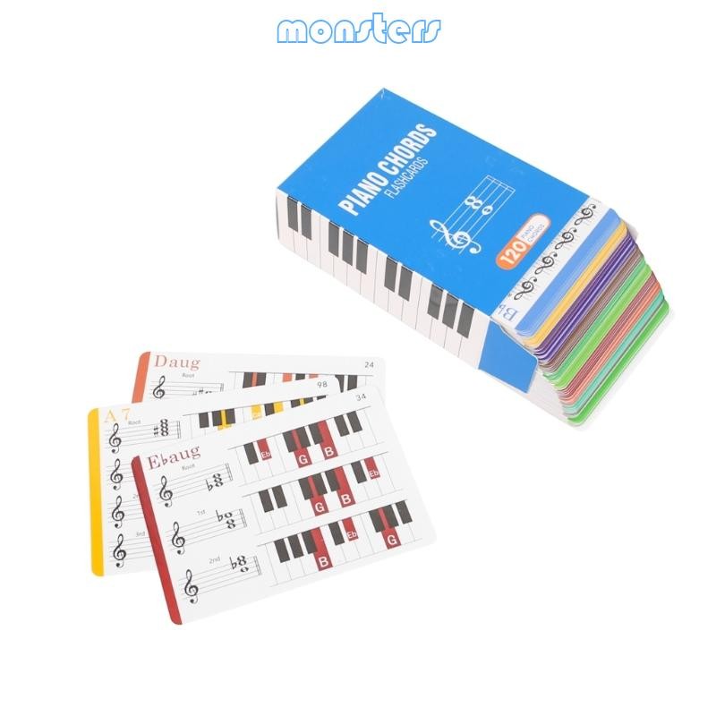 Mon Interactive Piano Chord Flashcards Set with Large Color Coded Cards ...