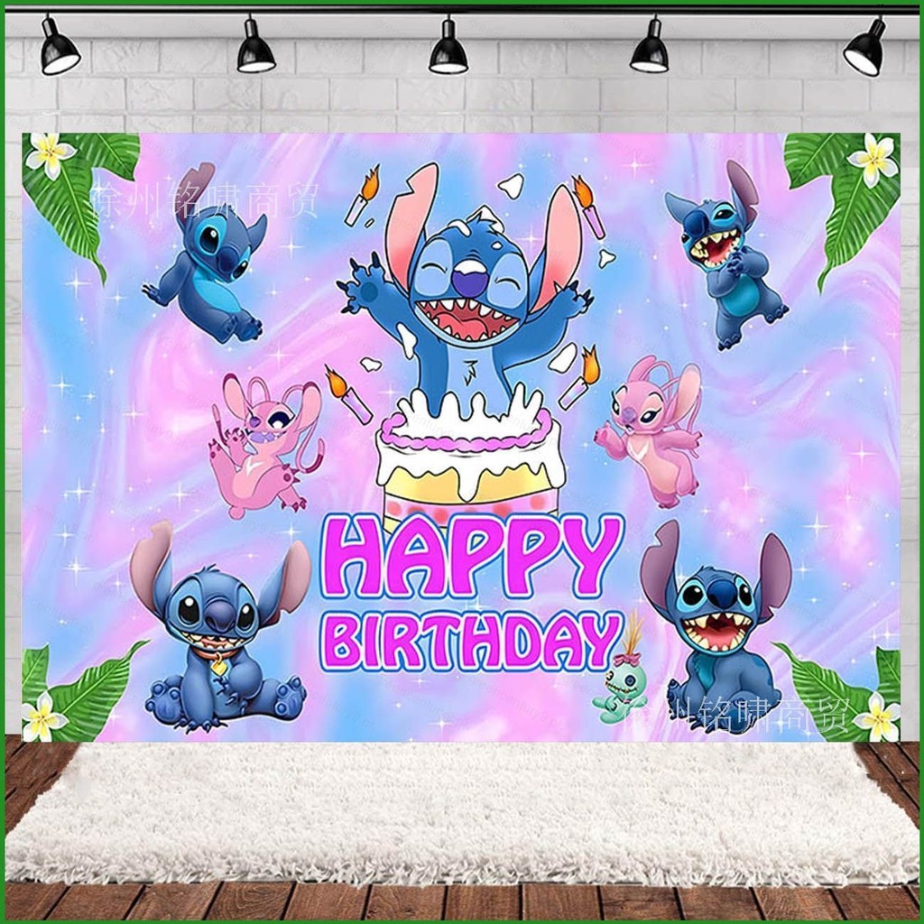 GR9 Stitch and Angel Theme decoration Celebrate birthday Party Photo ...