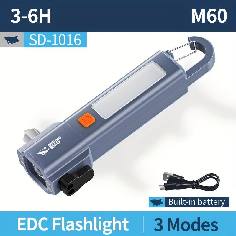 Smiling Shark Ultra Bright Zoomable Flashlight USB Rechargeable Multi ...