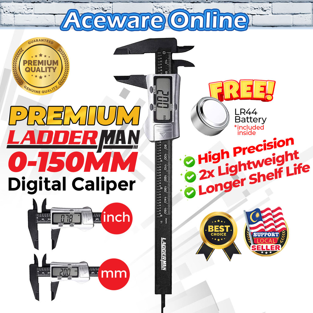 150MM LADDERMAN Digital Caliper Measuring Tool Angkup Vernier Caliper ...