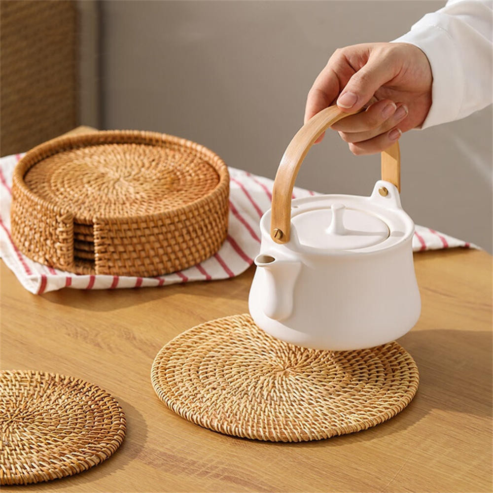 Rattan Trivets For Hot Dishes,Kitchen Hot Pads ,Decorative Woven Wood ...
