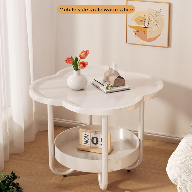 Cream Style Edge Table Small Tea Table Minimalist Small Table Balcony ...