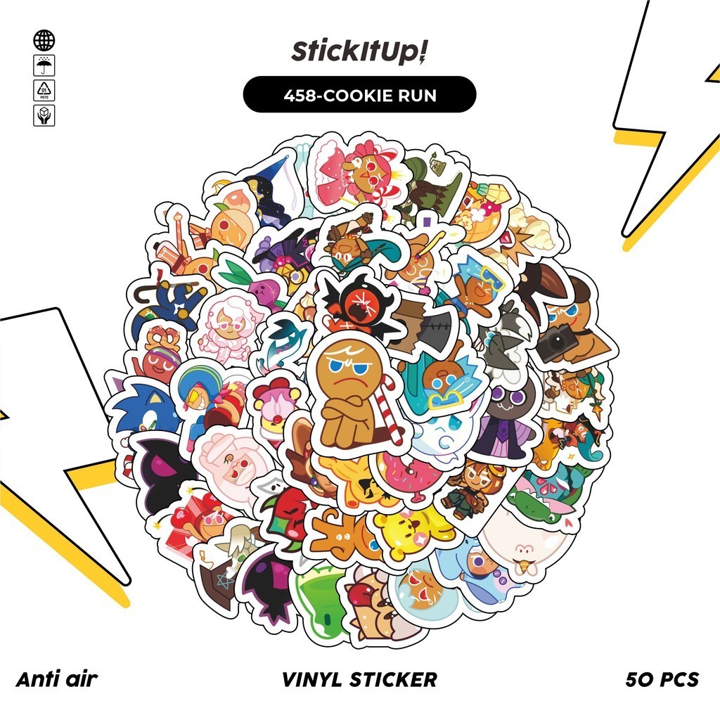 50 Pcs Sticker Pack Cartoon Cookie run Motif Cute Aesthetic Vinyl ...