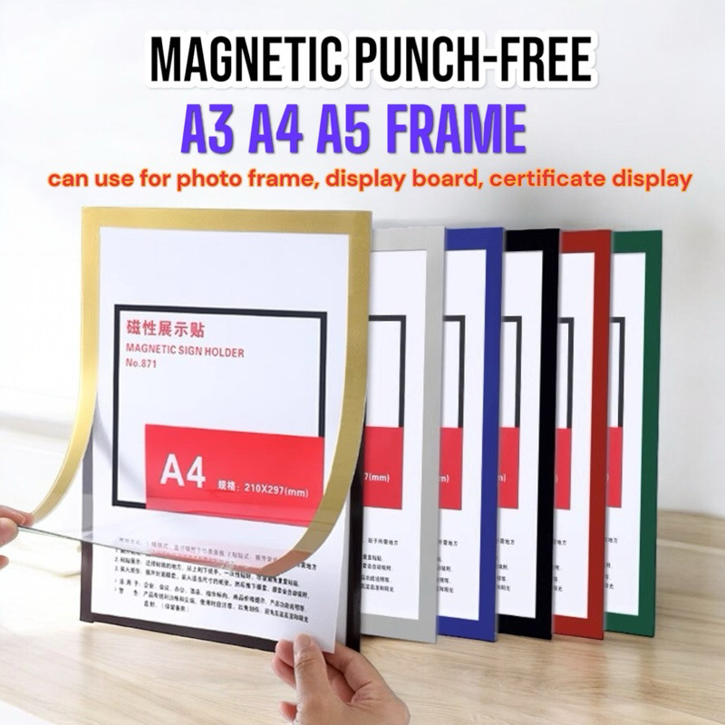 Magnetic Display Frame A3 A4 A5 Display Board Wall Stick Certificate ...
