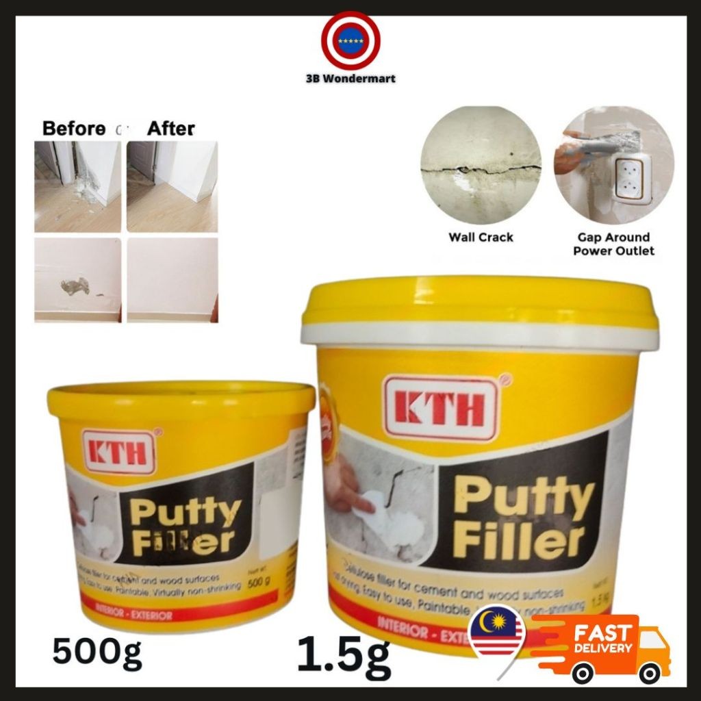 KTH Putty Filler Filling Cracks and Holes Skim Instant Filla Wall Putty ...