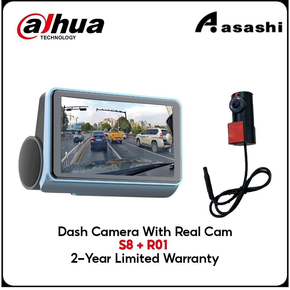 DAHUA S8 DASHCAM WITH REAL CAM, 3 INCH SCREEN, G-SENSOR MODULE, GPS ...