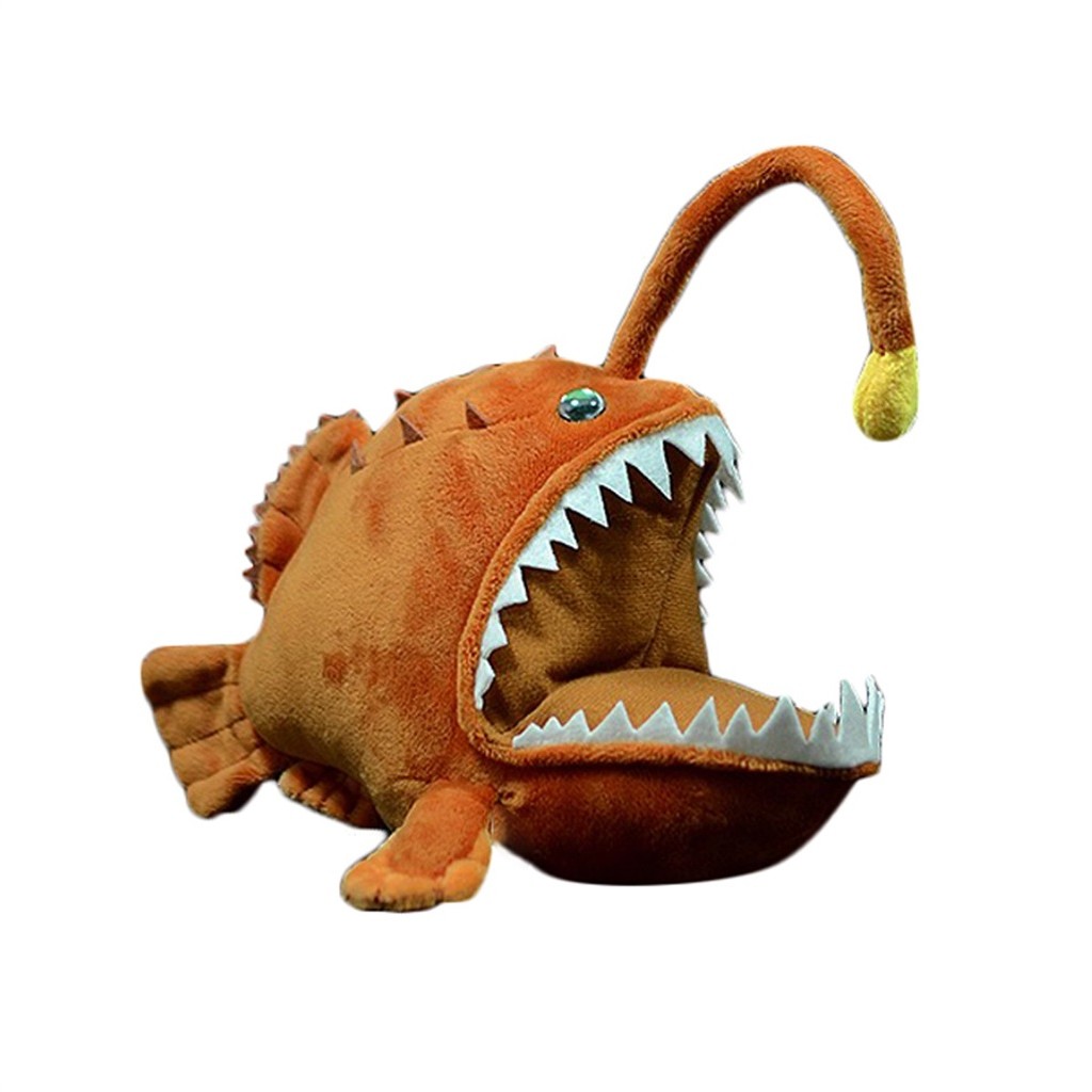 Anglerfish Plush Toy,Cute 10 Inch Brown Soft Monkfish Stuffed Animal ...