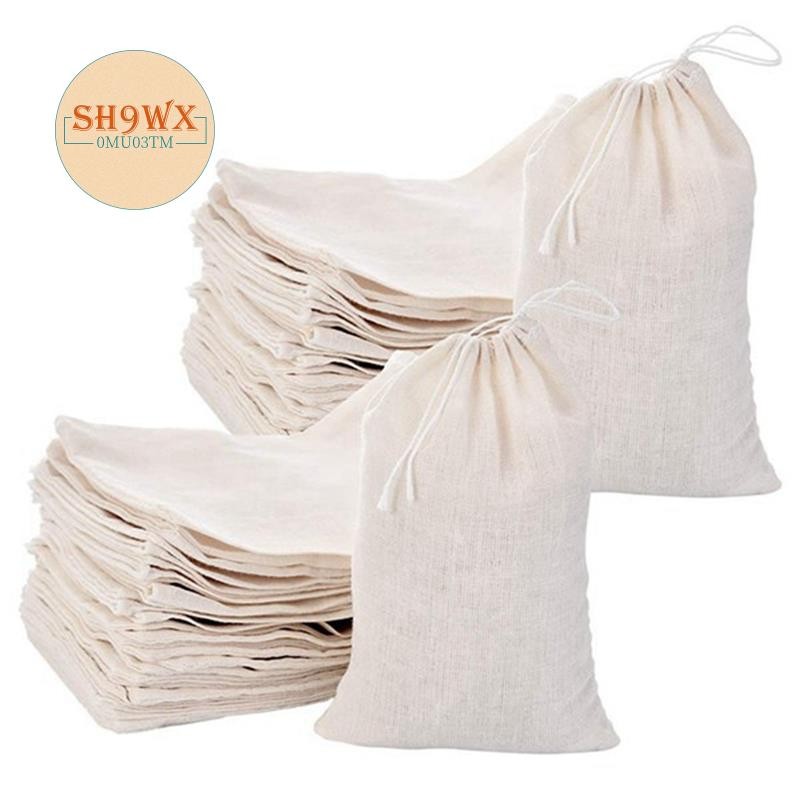 50 Pack Cotton Muslin Bags Multipurpose Drawstring Bags for Tea Jewelry ...