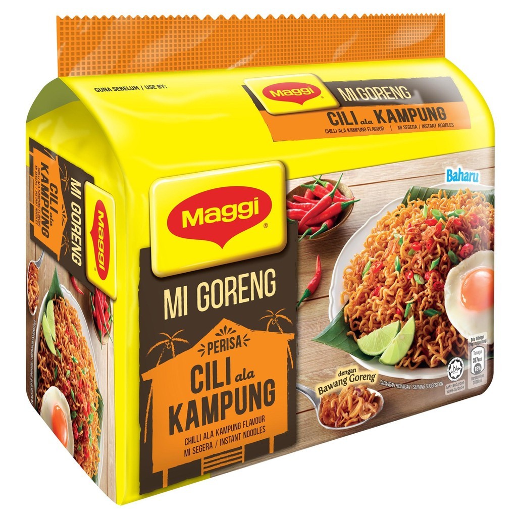 Maggi Mi Goreng Cili Ala Kampung 1 pack ( 5x77g) | Shopee Singapore