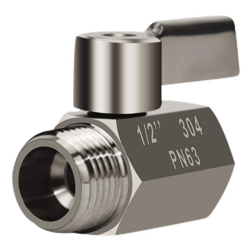 304 stainless steel mini ball valve (1/2 inch female X male) | Shopee ...
