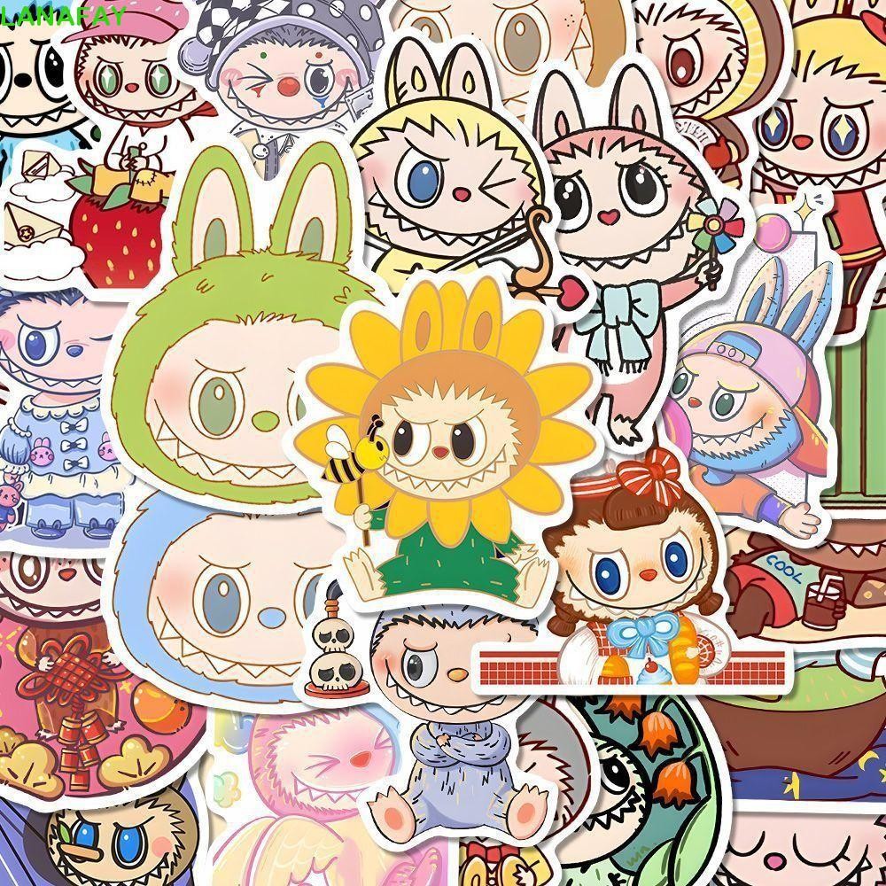 LANAFAY 80PCS Labubu Stickers, Waterproof Kawaii Labubu Decals, Anime ...