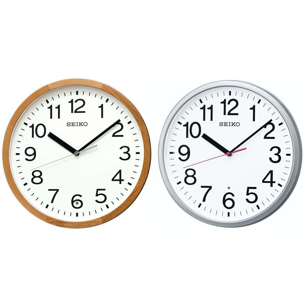 Seiko Natural Radio-Controlled Wall Clock - Analog - Black Wood Finish ...