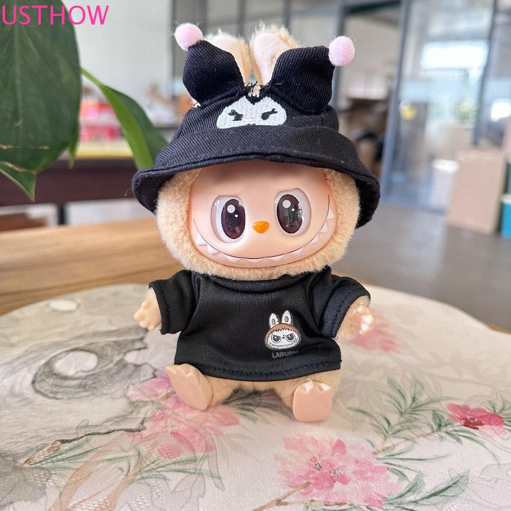 USTHOW 1 set Sitting Party Labubu Doll Clothes, Yellow Puppy Suit Dress ...