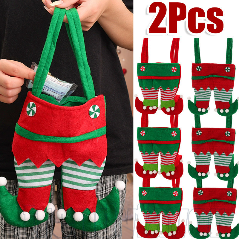 Christmas Elf Pants Gift Bag - Candy Gift Packaging Bag - Reusable ...