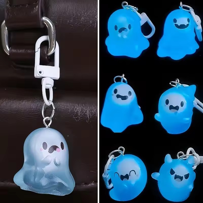 [Wholesale] Luminous Halloween Ghost Key Chain Cartoon Jelly Doll Phone ...