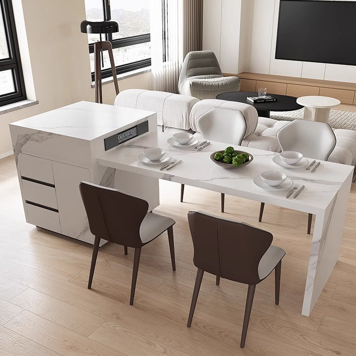 J-H/ Retractable Kitchen Island Dining Table Integrated Open Western ...