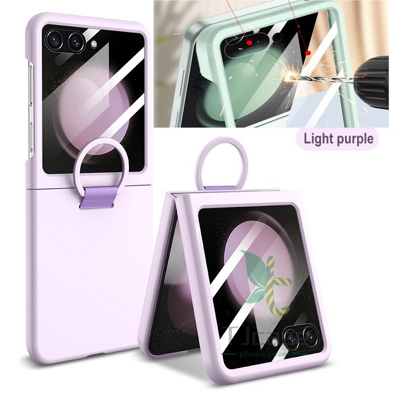 Slim Large Window Ring Holder Bracket Case Cover Samsung Galaxy Z Flip ...