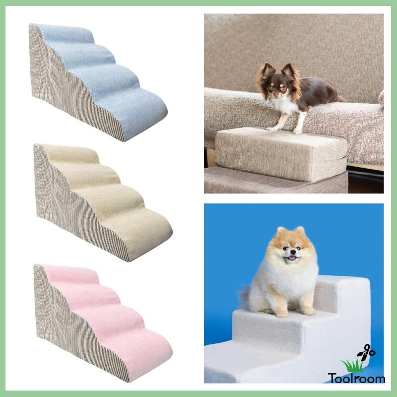 [ Dog Ramp Stairs 4 Tiers Pet Ramp for High Bed Climbing Older Dogs ...