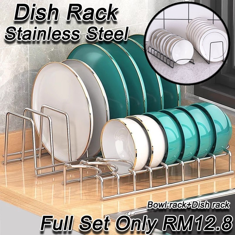 [2-4Day Delivery] Thickening Type Stainless Steel Dish Rack Cutlery ...