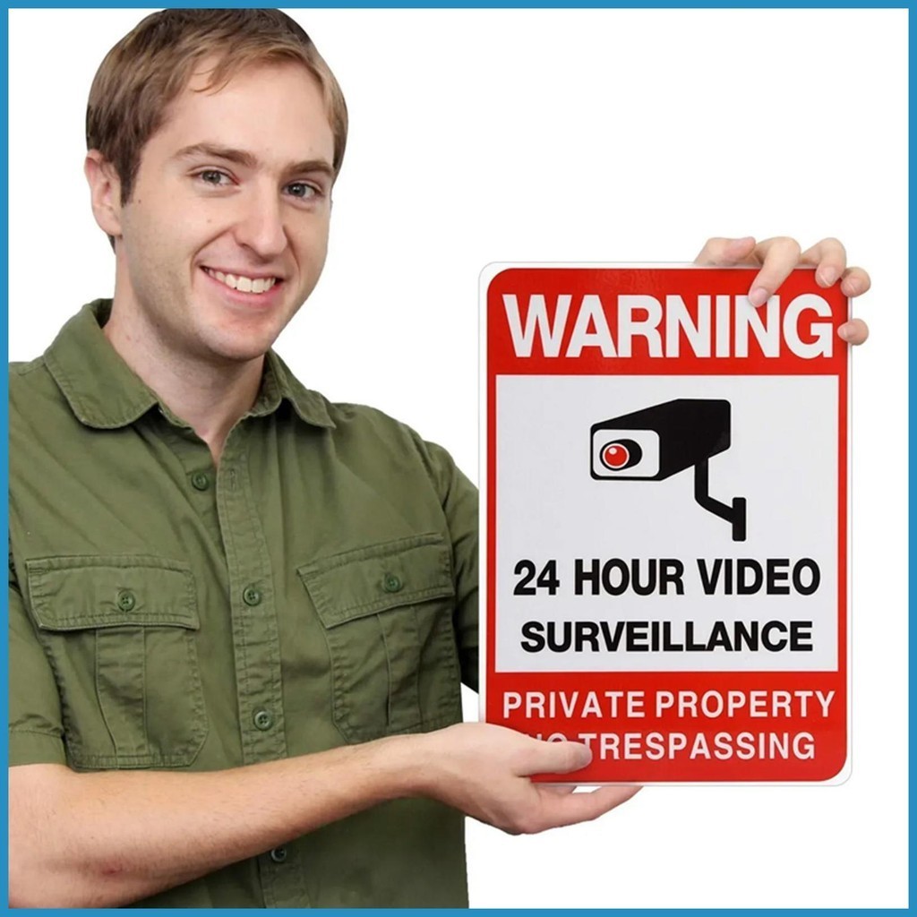 Security Camera Sign Warning Signs for Property 24-Hour Video ...